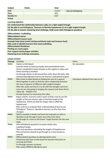 Introduction to Pythagoras' Theorem | Teaching Resources