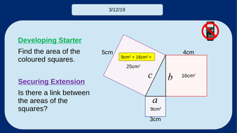 Introduction to Pythagoras' Theorem | Teaching Resources