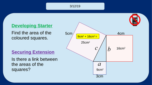 Introduction To Pythagoras Theorem Teaching Resources