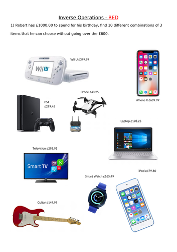 Maths - Inverse Operations, differentiated | Teaching Resources