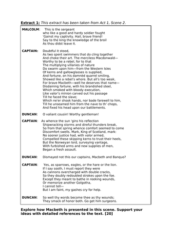 Macbeth - Analysing an Extract - GCSE 9-1 Literature Exam Skills ...