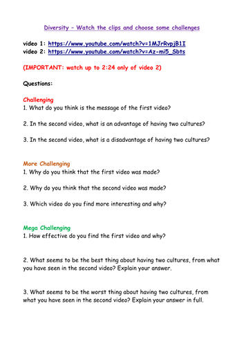 Diversity PSHE | Teaching Resources