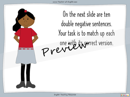 Avoiding Double Negatives | Teaching Resources