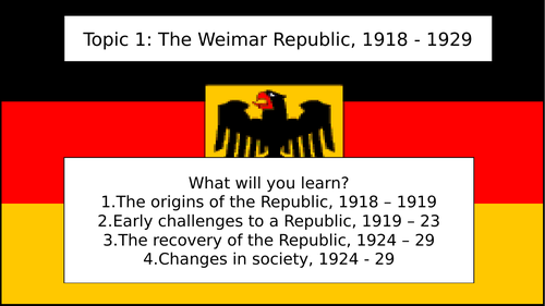 9-1 GCSE History Golden Age of Weimar | Teaching Resources