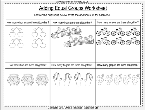 Adding Equal Groups - Year 1 | Teaching Resources