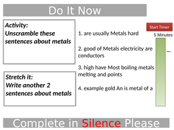 Metallic Bonding GCSE | Teaching Resources