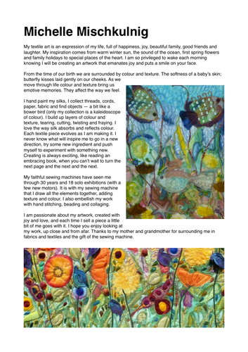 Textiles Artist Factsheets - Art & Design - Research | Teaching Resources