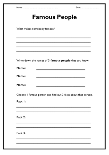 Famous People Unit of work + 16-page booklet | Teaching Resources