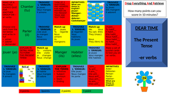 Present tense -er verbs retrieval practice grid | Teaching Resources