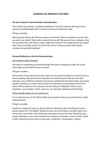 CBA1 Oral Communication | Teaching Resources