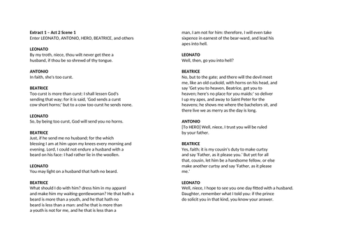 KS3 Much Ado about Nothing 5 lessons | Teaching Resources
