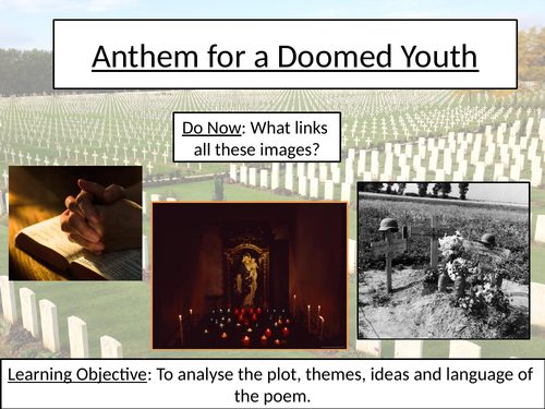 War Poetry Anthem for a Doomed Youth Wilfred Owen | Teaching Resources