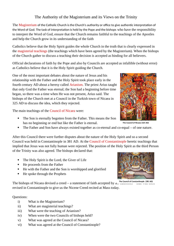 The Authority of the Magisterium and its Views on the Trinity ...