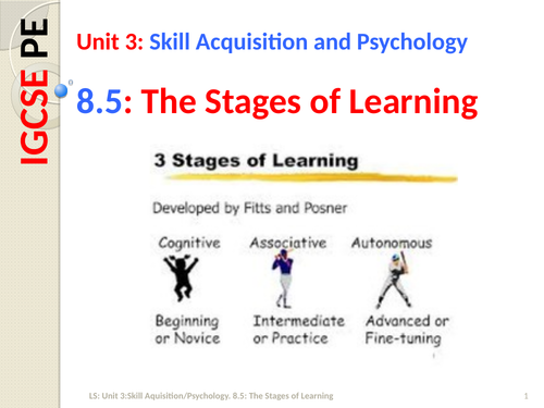 IGCSE PE (spec 2018) 8.5: The Stages of Learning | Teaching Resources