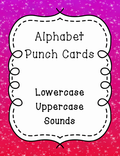 Alphabet Punch Cards - Lowercase and Uppercase Letters and Sounds ...