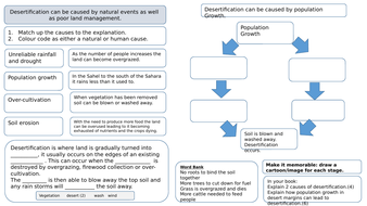 AQA 9-1 GCSE Geography - Hot Deserts , Causes of Desertification by ...