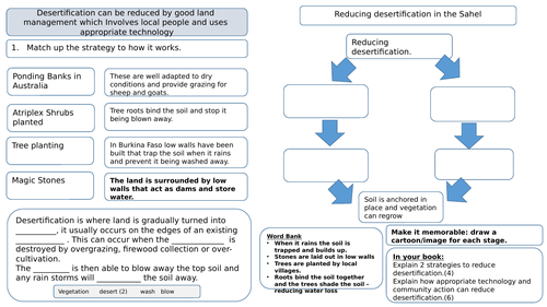 AQA 9-1 GCSE Geography - Hot Deserts , Management of Desertification ...