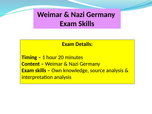 Weimar & Nazi Germany (Exam Skills Video & Resources) | Teaching Resources