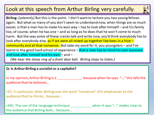 An Inspector Calls Lessons 1 - 8 | Teaching Resources
