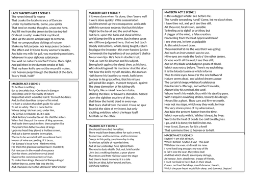 Macbeth - analysing soliloquies | Teaching Resources