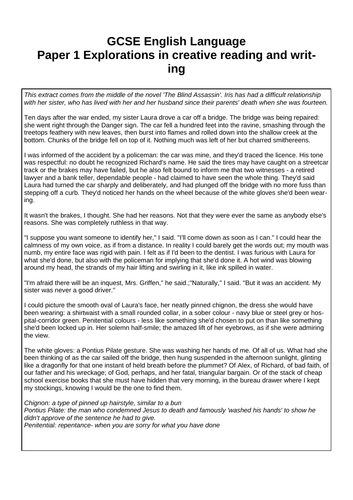 GCSE ENGLISH LANGUAGE PAPER 1 AND 2 PRACTICE QUESTIONS | Teaching Resources