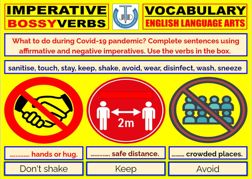 IMPERATIVE VERBS BOSSY VERBS - WORKSHEETS | Teaching Resources