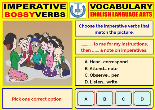 IMPERATIVE VERBS BOSSY VERBS - WORKSHEETS | Teaching Resources
