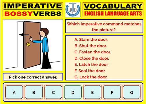 IMPERATIVE VERBS BOSSY VERBS - WORKSHEETS | Teaching Resources