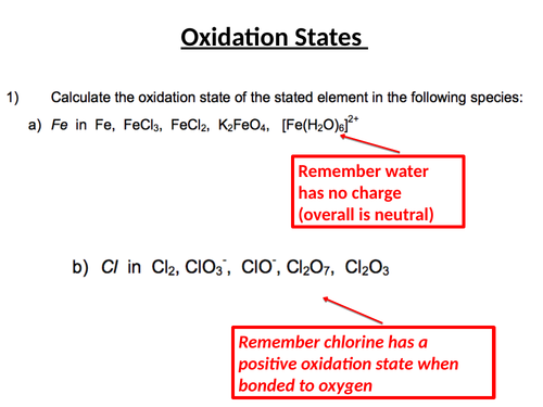 AS Chemistry: Oxidation States | Teaching Resources