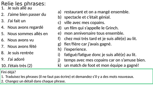 AQA GCSE French 9-1 Free time past weekend lesson | Teaching Resources