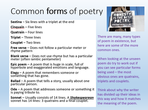 Unseen Poetry - Lessons 1 - 7 | Teaching Resources