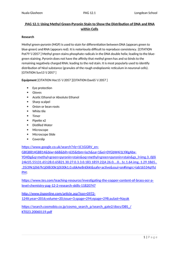 OCR A Level Biology: PAG 12 Examples | Teaching Resources