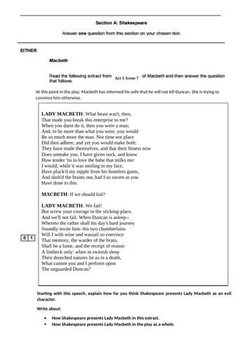 Macbeth practice papers AQA Lit | Teaching Resources