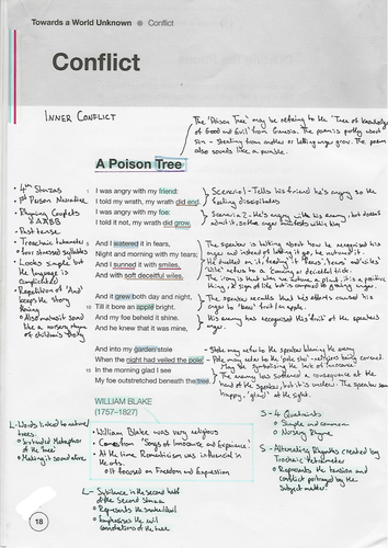 GCSE English Literature Conflict Poetry Annotations | Teaching Resources
