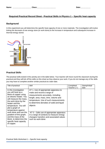 Specific Heat Capacity | Teaching Resources