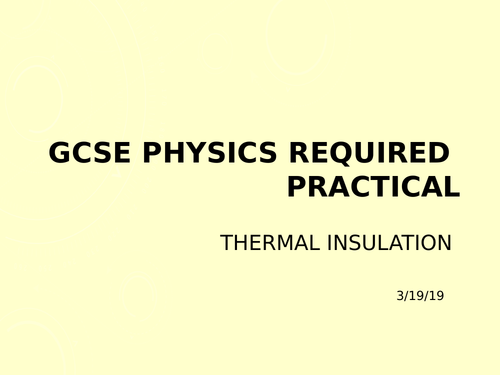 Thermal Insulation required practical lesson | Teaching Resources