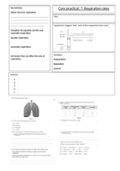 Biology GCSE Edexcel core practical 7 respiration rates overview sheet ...