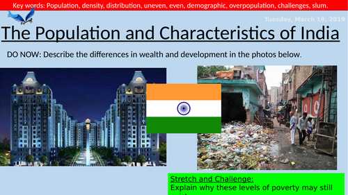 Geography Lesson- Population and introduction to India | Teaching Resources