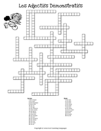 French Demonstrative Adjectives Crossword Puzzles - Mots Croisés ...