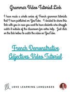 French Demonstrative Adjectives - 75 Practice Cards | Teaching Resources