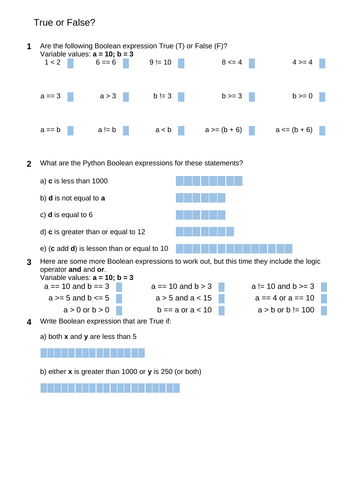 Programming - (Textual) Python: Lesson 6 Boolean expressions, if, if ...