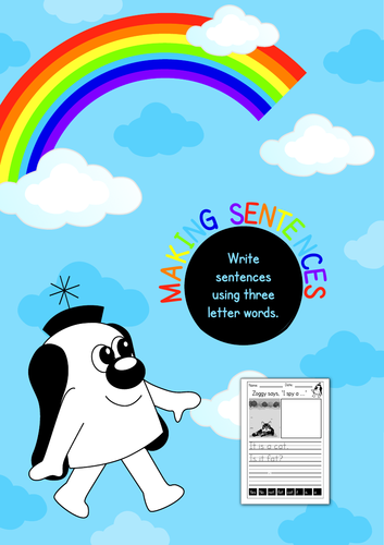 WORKSHEETS To Practice Making Sentences Using Three Letter Words (4-7 ...