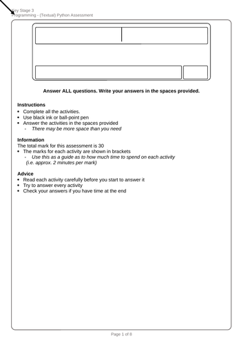 Programming Textual Python Whole Unit Resources Teaching Resources