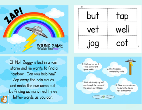 Play A Sound Game ‘Zap’ To Reinforce Three Letter Words (4-7 years ...