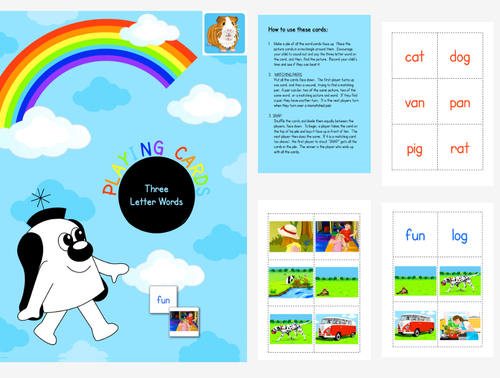 Playing Cards To Reinforce Three Letter Words (4-7 years) | Teaching ...