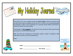 Holiday Journal / Diary | Teaching Resources