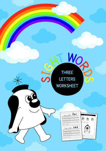 WORKSHEETS To Reinforce Three Letter Sight Words (4-7 years) | Teaching ...