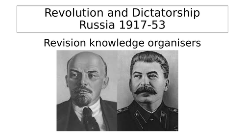 AQA History A Level 2N Russia 1917-53 Revision tasks whole course ...