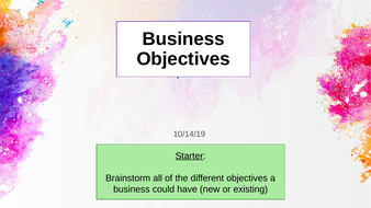 Business Objectives: A Level Economics; A Level Business | Teaching ...