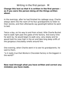 Writing in the first person and past tense - for diaries | Teaching ...